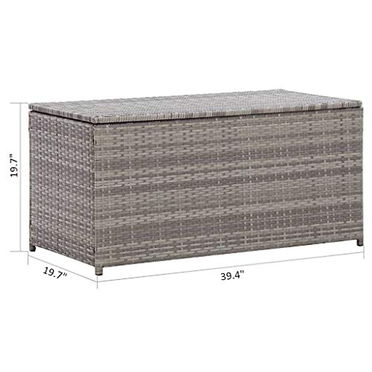 Canditree Outdoor Large Storage Box Rattan, Deck Box Storage Container for Patio Poolside Garden (39.4"x19.7"x19.7")