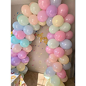 Brontothere Pastel Party Balloons 12 inches 100pcs Assorted Color Birthday Balloons Kid's Baby Shower Balloons