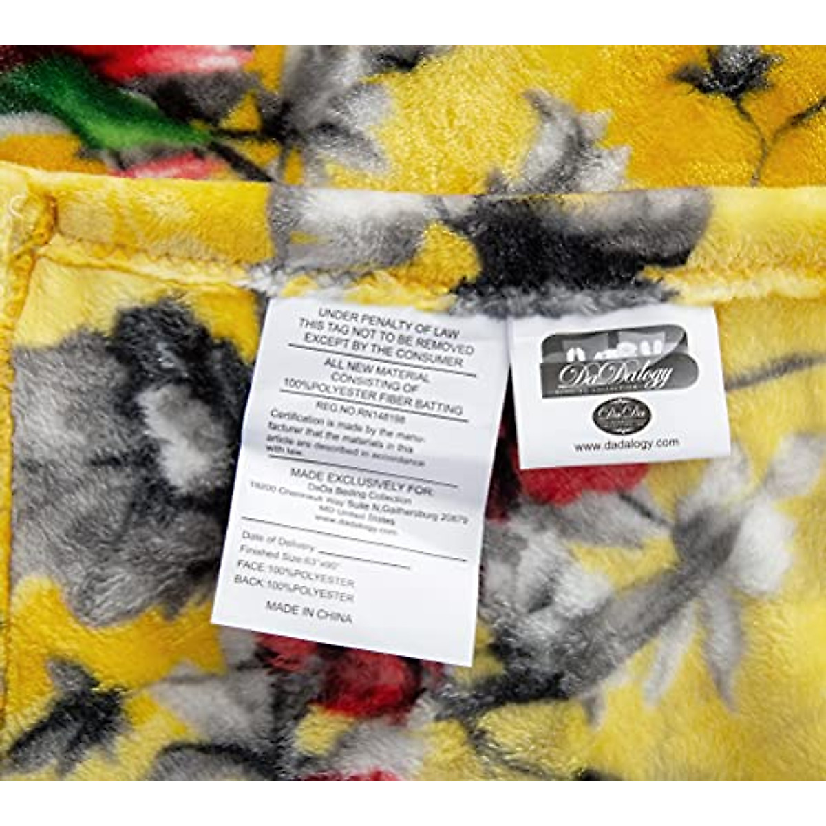 DaDa Bedding Vibrant Tropical Hummingbird Throw Blanket - Sunny Yellow Fleece Bright Super Soft Faux Mink for Sofa or Couch - Cozy & Lightweight - 63" x 90