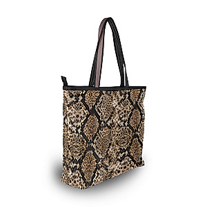 Animal Snake Skin Print Handbags and Purse for Women Tote Bag Large Capacity Top Handle Shopper Shoulder Bag