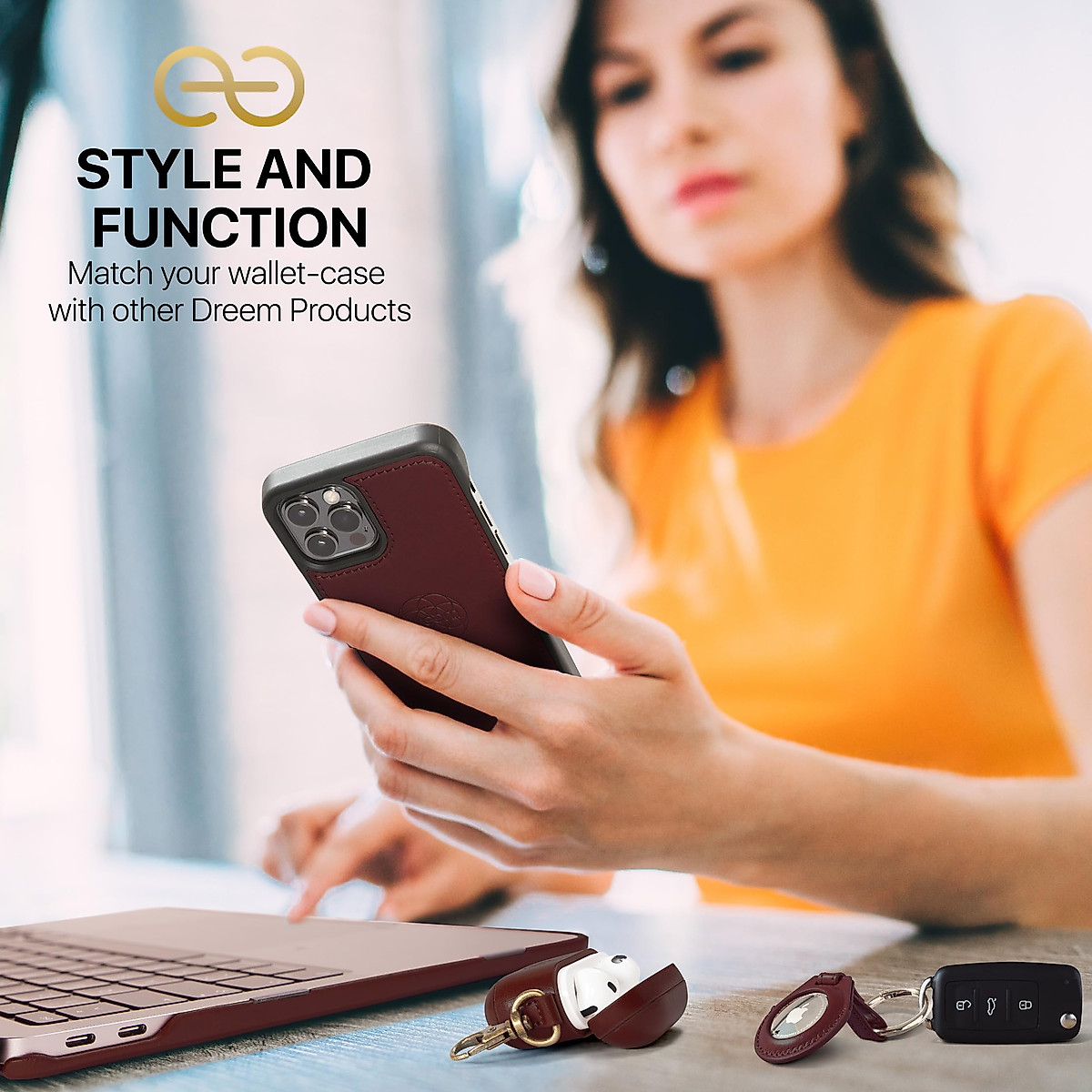 Dreem Fibonacci 2-in-1 Wallet Case for Apple iPhone 12 Pro Max - Luxury Vegan Leather, Magnetic Detachable Shockproof Phone Case, RFID Card Protection, 2-Way Flip Stand - Coffee