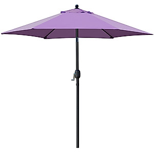 Sunnyglade 7.5' Patio Umbrella Outdoor Table Market Umbrella with Push Button Tilt/Crank, 6 Ribs (Purple)
