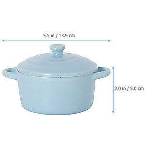 Kichvoe Ramekins 8 Oz Oven Safe With Lids 2pcs Porcelain Ramekins Creme Brulee Dishes Custard Cups Pudding Baking Bowl