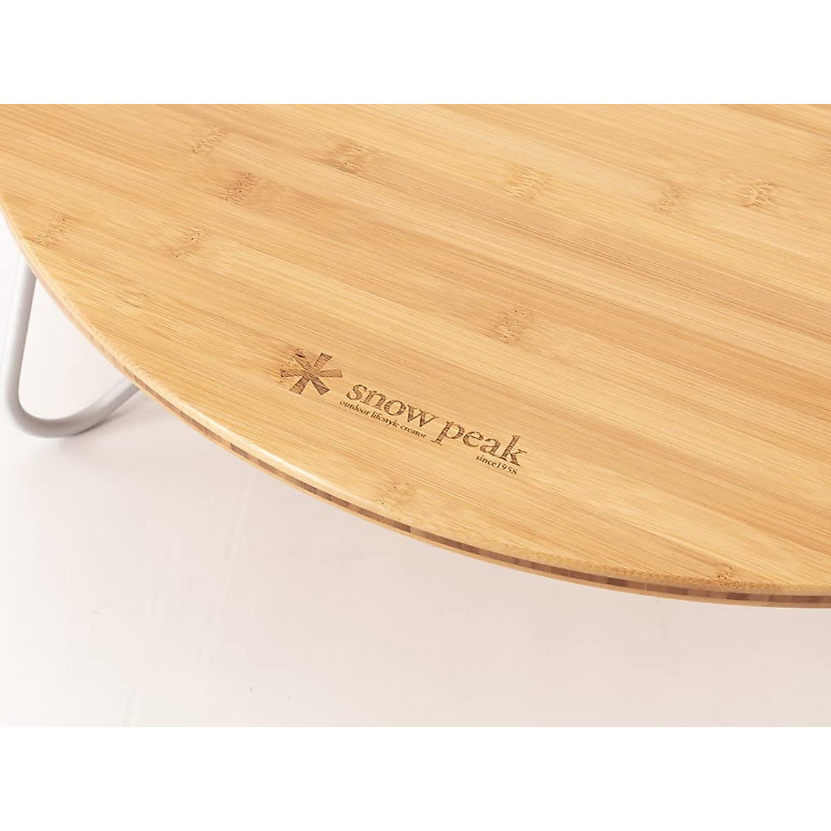 Snow Peak Single Action Table Low, LV-071TR, Made of Bamboo, Designed in Japan, for Indoor Outdoor Use, Lifetime Product Guarantee, D 25.6" H 8.25" (650 * 210mm)
