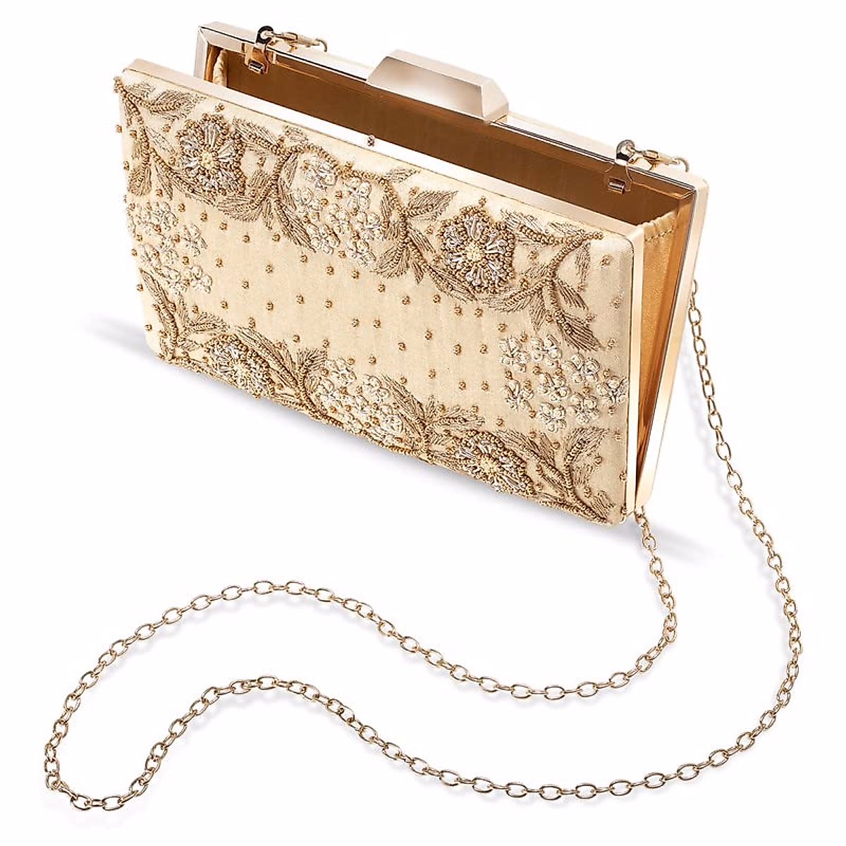 Aheli Clutch Purses for Women Wedding Handmade Evening Handbags Party Bridal Clutch (C05G)