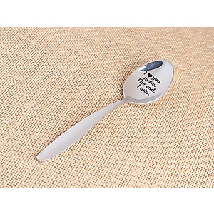 Weefair Christmas Gifts | Love You More The End I Win | Valentines Day Anniversary Wedding Engagement Gifts | Long Distance Gifts | Engraved 7 Inches Stainless Steel Spoon