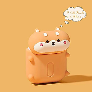 Jowhep Case for AirPod 2/1 Cartoon Design Cute Silicone Cover with Keychain Fashion Funny Shockproof Soft Protective Skin for Air Pods 2&1 Girls Boys Kawaii Shell Cases for AirPods 1/2 Sleeping Dog
