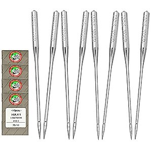 40 Pcs Home Sewing Machine Needles Size 75/11, 90/14, 100/16, Universal Sewing Needles, Flat Head Embroidery Machine Needles for Brother Singer Janome Sewing Machine