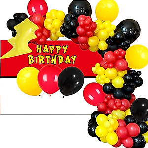 Cartoon Theme Party Decoration Balloon Garland Arch Set, Cartoon Birthday Party Supplies, Latex Balloons for Cartoon Party Decorations Kids Baby Shower Birthday