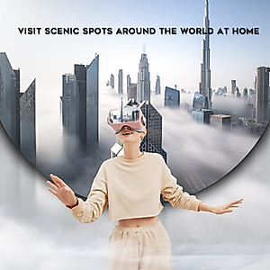 DESTEK V5 VR Headset for iPhone, Samsung, Android (4.7-6.8in Screen), Gift idea 3D Goggles VR Glasses-Pink