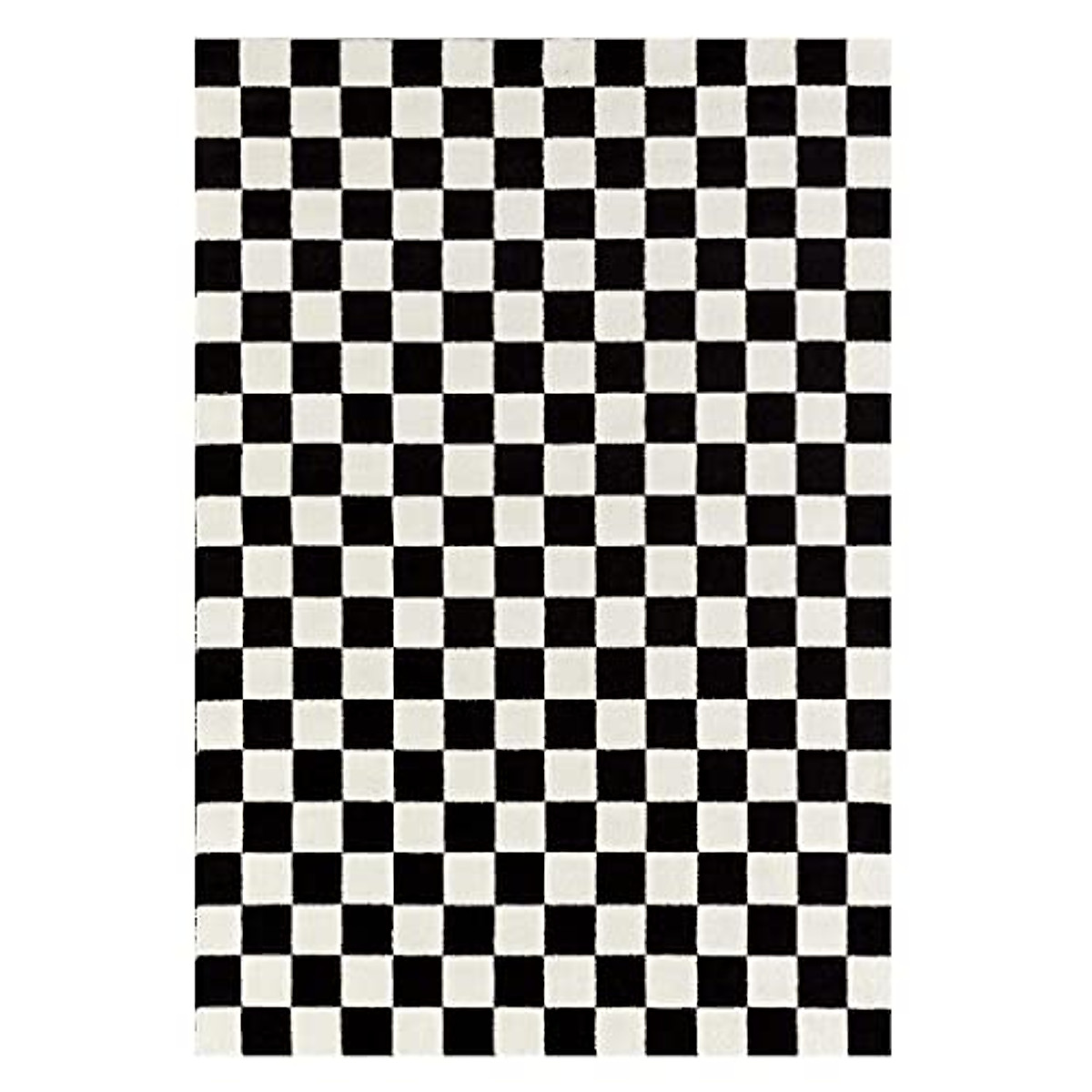 Luxe Weavers Modern Checkered Area Rug Black 8x10 Stain Resistant Carpet for Living Room