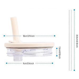 2 Pack 40 oz Tumbler Flip Straw Lid Replacement fit, Spill Proof Splash Resistant Tumbler Lids,Reusable Tumbler Cover for Cup (White)