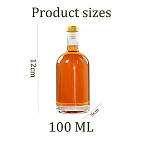 shyliey 8 Pack Clear Glass Bottles 3.4oz/100ml Bottles for Wine Beverages Drinks Oil Vinegar Kombucha Beer Water Soda with Gold Cork Stopper Airtight Lid (8 Pack)