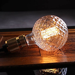 Vintage LED Edison Bulb G30 4W Dimmable LED Filament Bulb Globe Pineapple Shaped Light Bulb 2300K Warm White E26 400LM Equivalent 40W Incandescent (Clear, 6 Pack)