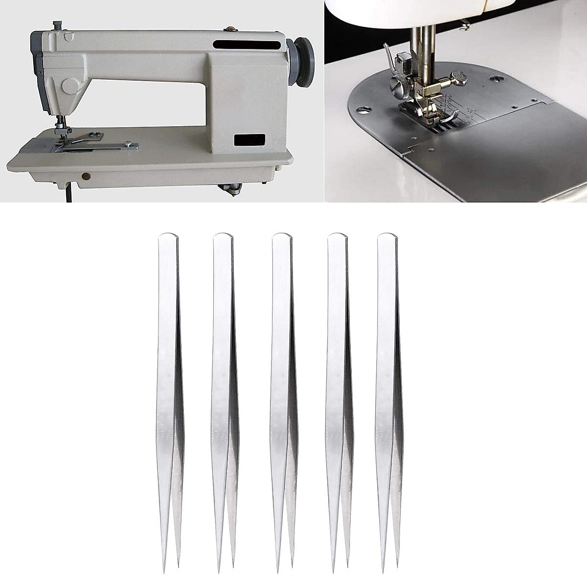 Artibetter 10PC Pointed Stainless Steel Tip Straight Tweezers,Fine Angled Removal for Profissional Grafting Eyelash Extension False Eyelash Nail Art Electionics Medical