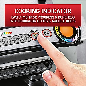 T-fal GC7 Opti-Grill Indoor Electric Grill, 4-Servings, Automatic Sensor Cooking, Silver