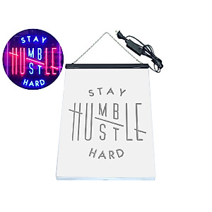 ADVPRO Stay Humble Hustle Hard Room Display Dual Color LED Neon Sign Blue & Red 12" x 16" st6s34-i3356-br