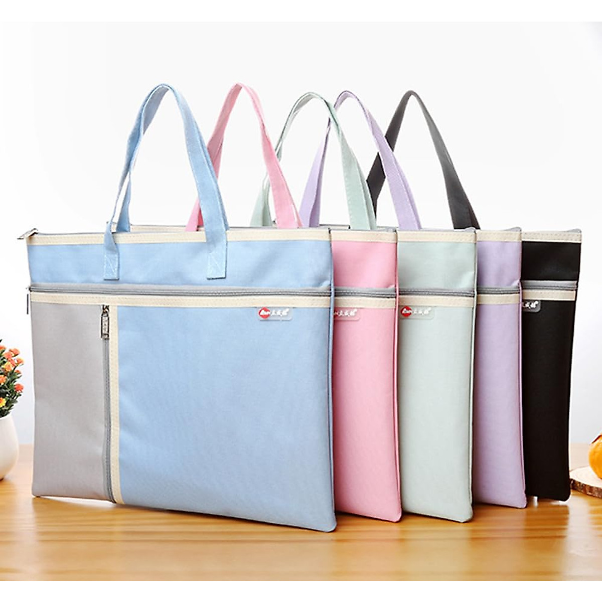 Shulaner Art Portfolio Bag with Zipper and Handle Large Capacity Oxford Bag Artwork Storage Container for Drawing Sketch Photography Poster Files Document A3 Size (Pink, A3)