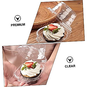 UPKOCH 20pcs Cupcake Package Boxes Cupcake Box Disposable to Go Containers Mini Paper Cups Plastic Container with Lid Cake Carrier Mini Cupcake Container Plastic Mooncake Case Single