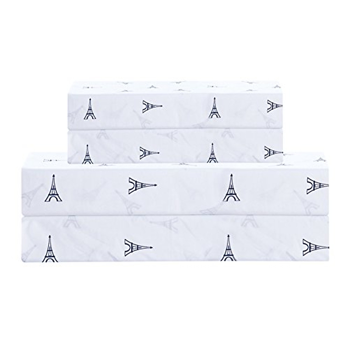 Chic Home Le Marias 9 Piece Reversible Comforter Paris is Love Inspired Printed Design Bed in a Bag-Sheet Set Decorative Pillows Shams Included Size, Queen, Navy