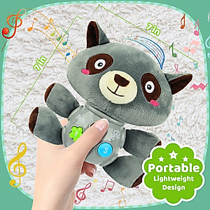 Vanmor Plush Racoon Baby Toys - Newborn Baby Musical Toys for Baby 0 to 36 Months - Stuffed Animal Light Up Baby Toys for Infants Babies Boys & Girls Toddlers 0 3 6 9 12 Month