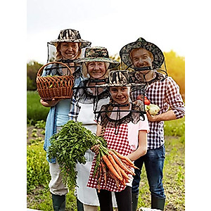 2 Pieces Mosquito Head Mesh Mosquito Cap Net Hat Face Cover with Zipper Foldable Fly Protection Netting Hat for Fishing Hiking Gardening