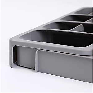 QNPQYX Kitchen Drawer Organizer Tray,Silverware Organizer Storage Tray,DrawerStore Compact Cutlery Expandable Organizer for Kitchen Drawer Holding Flatware Spoons Forks