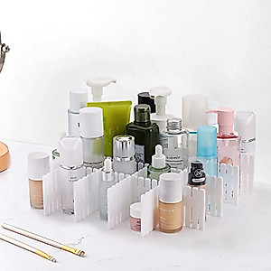 Foraineam 48Pcs Drawer Dividers, Adjustable DIY Grid Dividers White Storage Organizer Separator, Socks Underwear Scarves Makeup Drawer Organizer Divider for Dresser Bedroom Office Kitchen Storage