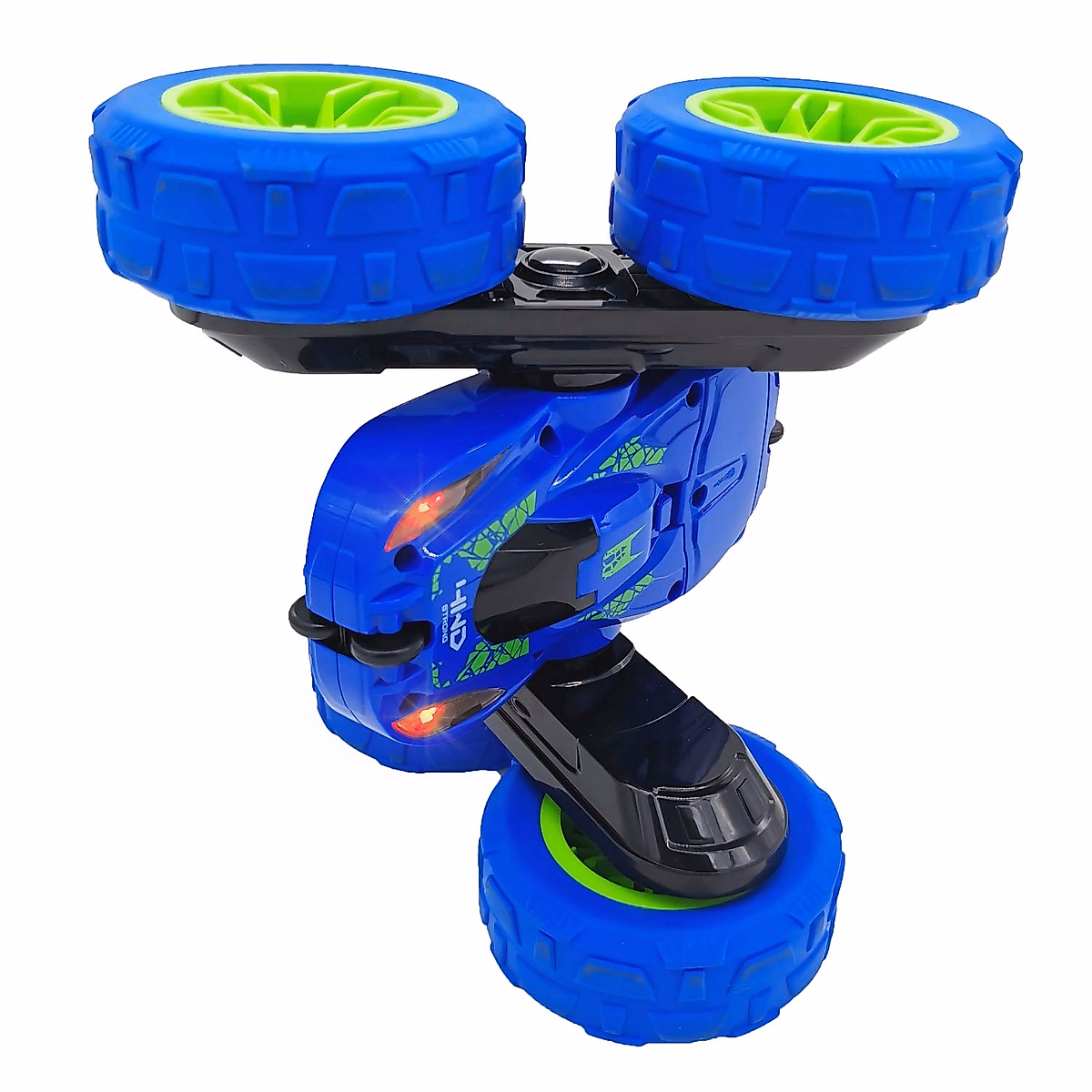 Threeking RC Stunt Car Remote Control Cars Toy with Lights Double-Sided Driving 360-degree Flips Rotating Cars Toys, Blue