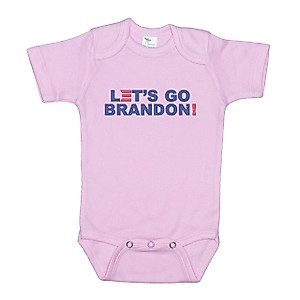 Ebenezer Fire Let's Go Brandon Onesie/Republican Bodysuit/Conservative Baby Outfit/Sublimated Design (PINK SHORT SLEEVE, 0-3M)