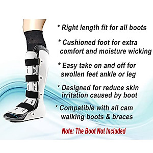 2 Pairs Replacement Sock Liner for Orthopedic Walking boot Air Cam Walkers, Cast Socks Under Air Cast Brace Surgical Broken Leg Toe Fracture boot