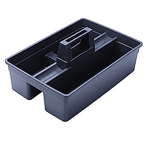 Cabilock Toolbox Storage Basket Cleaning Products Divided Cleaning Utility Tool Tote Carrier Basket with Handles for Cleaning Supplies Spray Bottles Water Bottles Portable Rectangular Plastic Baskets