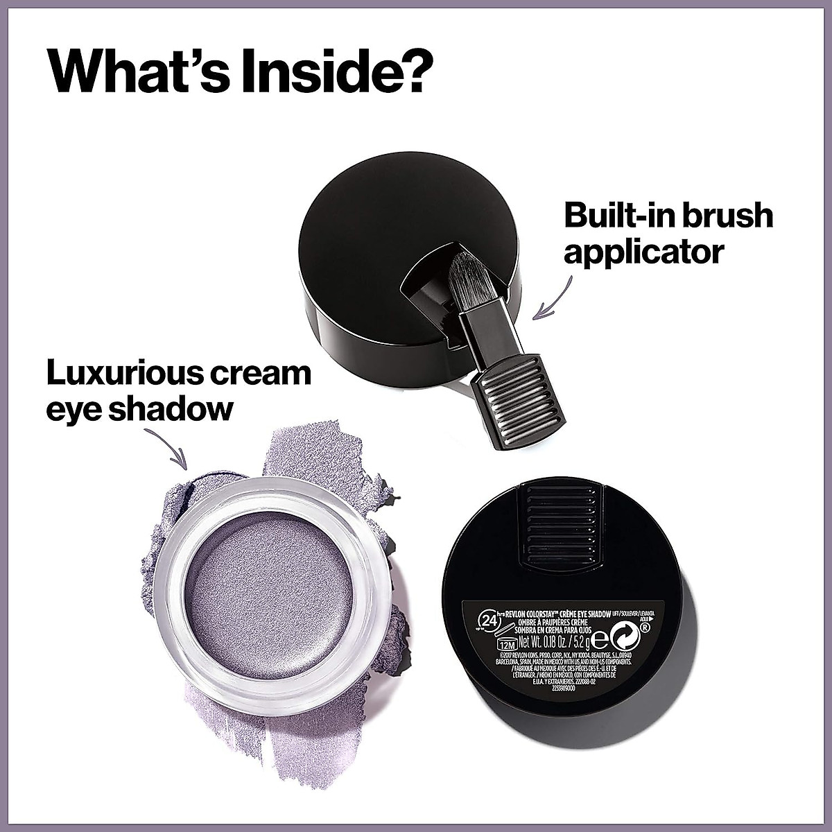 Revlon Crème Eyeshadow, ColorStay 24 Hour Eye Makeup, Highly Pigmented Cream Formula in Blendable Matte & Shimmer Finishes, 740 Black Currant, 0.16 Oz