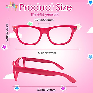 SUNOVELTIES 12 Pack Kids NO LENS Ultralight Square Costume Frame Glasses Neon Color Party Favors for Boys Girls Daily Outfit Accessories
