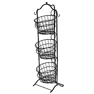 Puleo International Wire Basket, Antique Black
