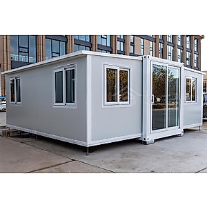 Modern Prefab Expandable Container House | Foldable & Portable Home | Steel Frame Double Glass Windows | Kitchen & Bathroom | 3 Rooms | Easy Assembly