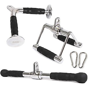 POWER GUIDANCE Triceps Pull Down Attachment, Cable Machine Accessories for Home Gym, LAT Pull Down Attachment Weight Fitness - LAT Pull Down Bar, V Bar with Rotation, V-Shaped Bar