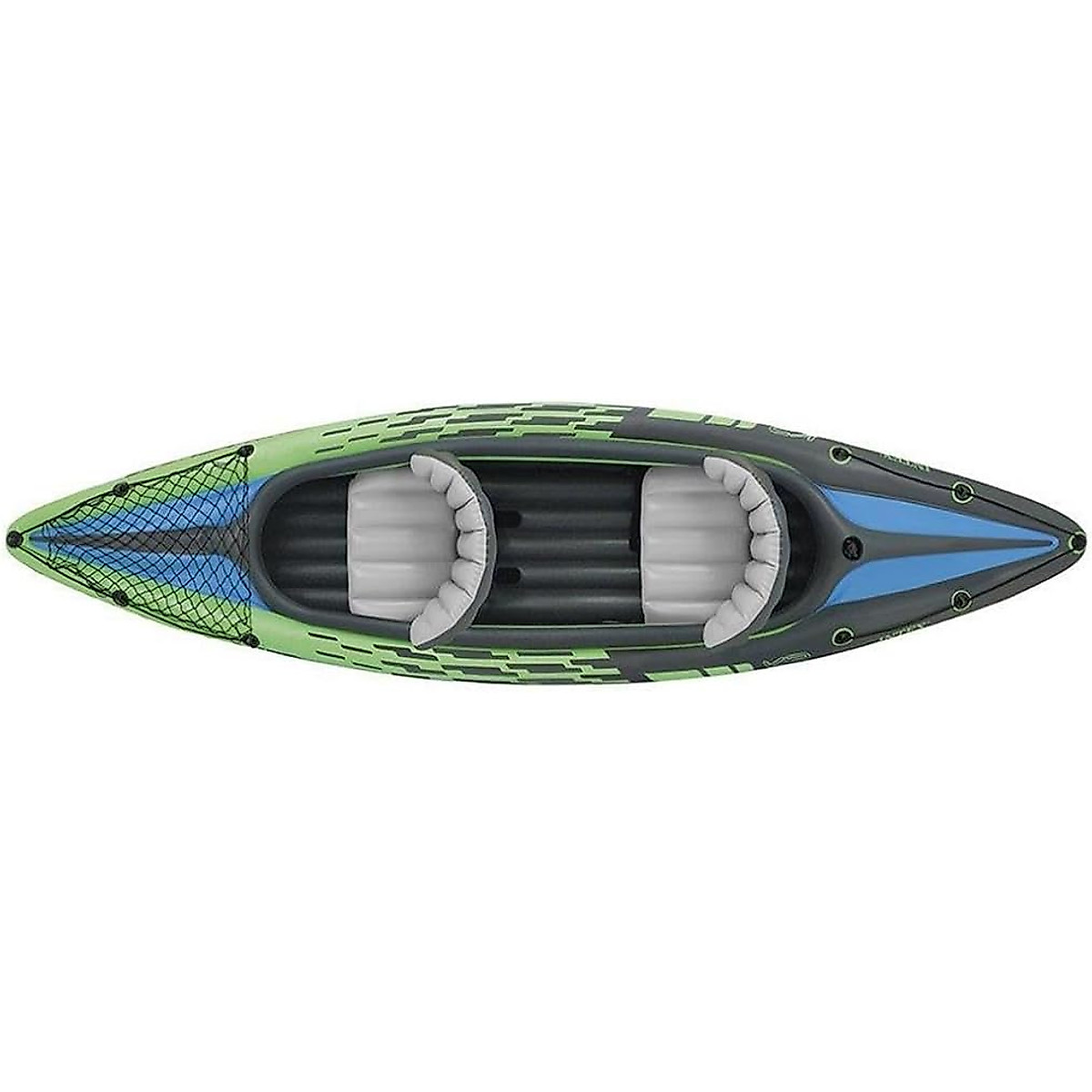 INTEX Challenger Inflatable Kayak Series: Includes Deluxe 86in Kayak Paddles and High-Output Pump – SuperStrong PVC – Adjustable Seat with Backrest – Removable Skeg – Cargo Storage Net