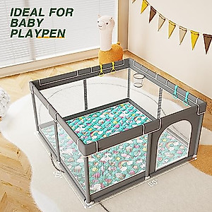 LEHOM Baby Play Mat 50" X 50" Baby Crawling Mat Thicken One-Piece Baby Playpen Playmat, Non-Slip Washable Baby Play Mat Baby Playmat Floor Mat for Infants Babies Toddlers Tummy Time Activity