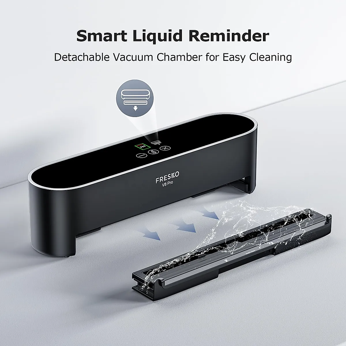 Fresko Full Automatic food vacuum sealer machine, Multi-Functional Food Sealer with Powerful Suction, Compact Design Hands-Free Vacuum Sealer for Food Storage with 10pcs Bags