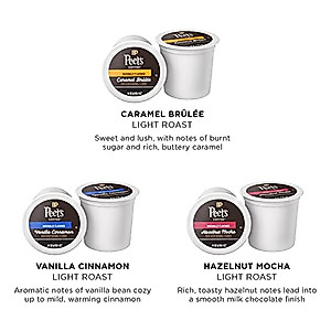 Peet's Coffee, Flavored Coffee K-Cup Pods for Keurig Brewers - Coffee Pods Variety Pack, Vanilla, Hazelnut Mocha, Caramel Brûlée, 60 Count (6 Boxes of 10 K-Cup Pods)