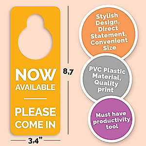 Do Not Disturb Door Hanger Sign 2 Pack Double Sided Black and Yellow, Please Do Not Disturb" and "Now Available- Please Come In". Ideal for Office Home Clinic Dorm Online Class and Meeting Sessions.