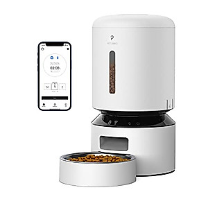 PETLIBRO Automatic Cat Feeder, 5G WiFi Pet Feeder with APP Control for Pet Dry Food, Low Food & Blockage Sensor, 1-10 Meals Per Day, Up to 10s Meal Call for Cat and Dog