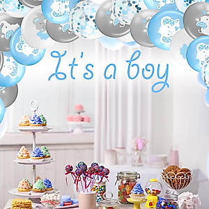 45 Pieces Elephant Balloon 12 Inch Baby Shower Elephant Balloon for Baby Boy Girl Gender Reveal Elephant Animal Themed Birthday Party Supplies Indoor Outdoor Decor (Lovely Style)