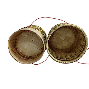 Heavens Tvcz Bamboo Sticky Laos Rice Serving Basket Elephant Handmade ''KRA-Tip'' Thai Weave Wickerwork with Vegetable Based Dye Serving Travel Picnic Keeping Sticky After Steaming Keep Sticky Warm