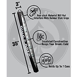 Pins & Aces Beer Sleeve 7-Can Insulated Cooler Sleeve - Stores Up to 7 Cans Discreetly in Your Golf Bag - Keeps Canned Beverages Cold While On The Golf Course - Fits in Most Golf Bags Styles & Types