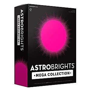 Astrobrights Mega Collection, Colored Paper, Bright Pink, 625 Sheets, 24 lb/89 gsm, 8.5" x 11" - MORE SHEETS! (91674)