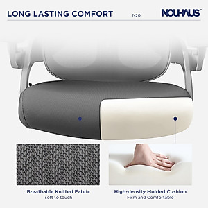 NOUHAUS ErgoFlip Mesh Computer Chair - Rolling Desk Chair with Retractable Armrest and Blade Wheels Ergonomic Office Chair, Desk Chairs, Executive Swivel Chair, Reinforced Base (Blue)