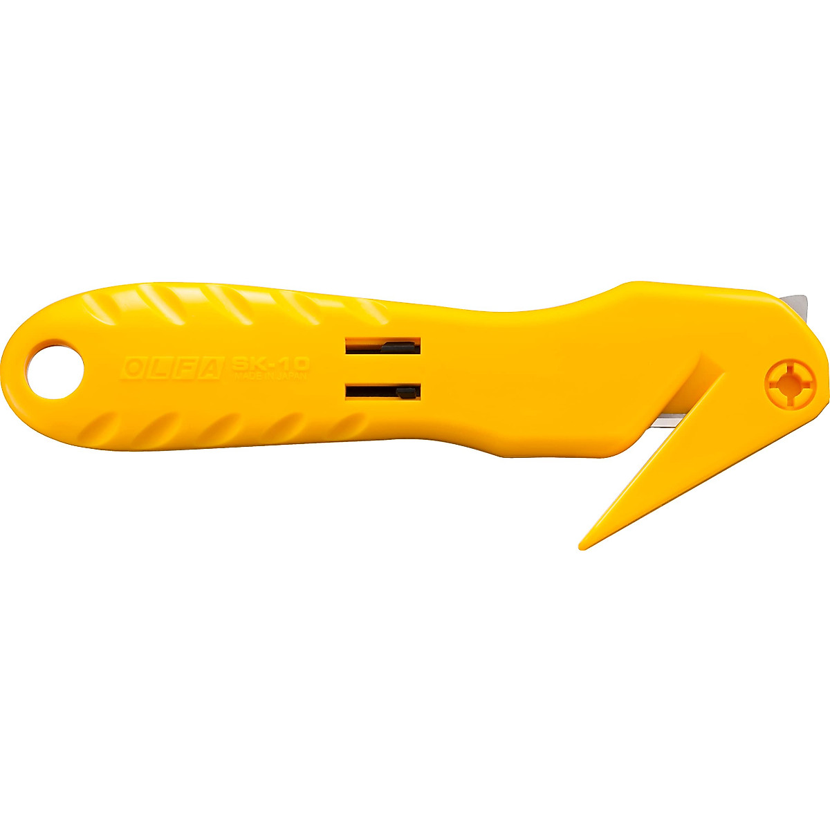 OLFA Concealed Blade Safety Utility Knife (SK-10) - Multi-Purpose Safety Cutter w/Concealed Blade, Tape Splitter, & Non Slip Ergonomic Handle, Replacement Blades: OLFA SKB-10 Safety Blades