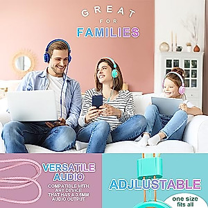 CN-Outlet 5 Pack Kids Headphones Bulk for School Classroom Students Teens Toddler, Wired Adjustable Headsets for Libraries Families Childern and Adults (Mixed Colors with MIC)